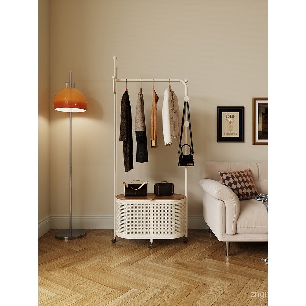 Clothes Rack Floor Standing Bedroom Japanese Style Mobile Imitation ...