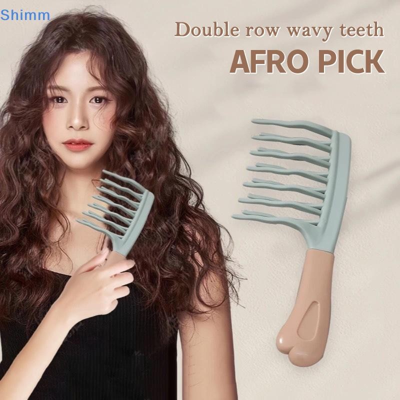 1 Pcs Double Rows Of Wide Toothb Long Perm Hair Curly Hair Fluffy ...