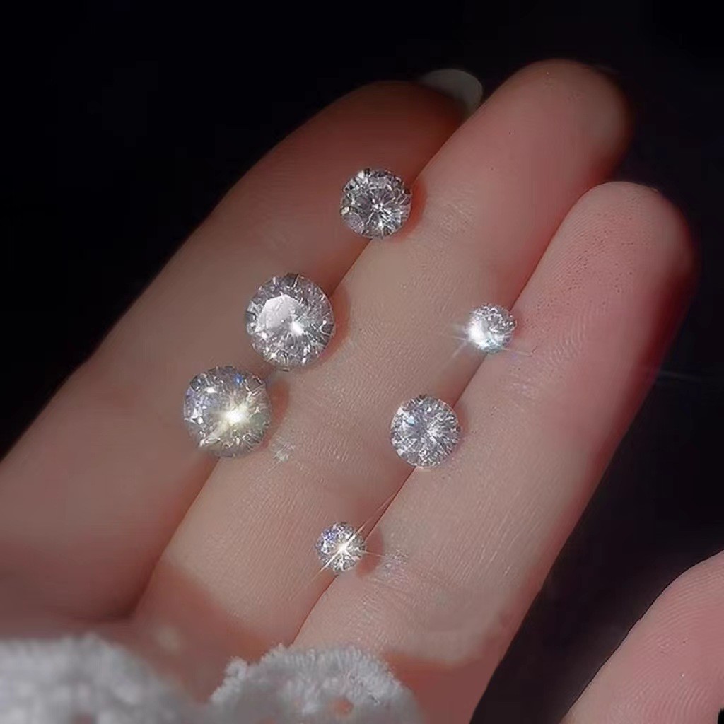 Zircon Ear Snail Ear Bone Studs Female Mini Small High-End Feel ...