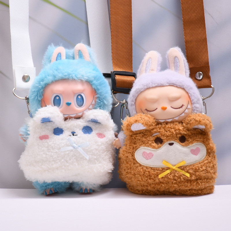 15cm 17cm Labubu Clothes Animal Bear Crossbody Bag For labubu V1 V2 V3 ...