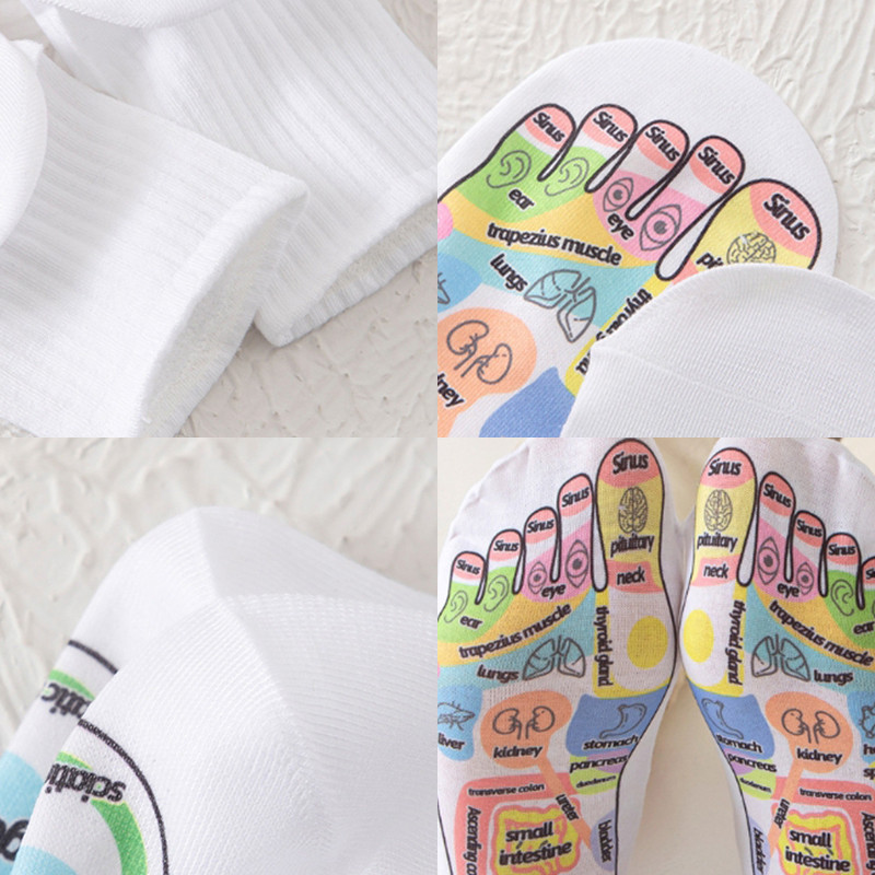 XY&HB Visceral Colorful Diagram Massage Relieve Tired Feet Socks ...
