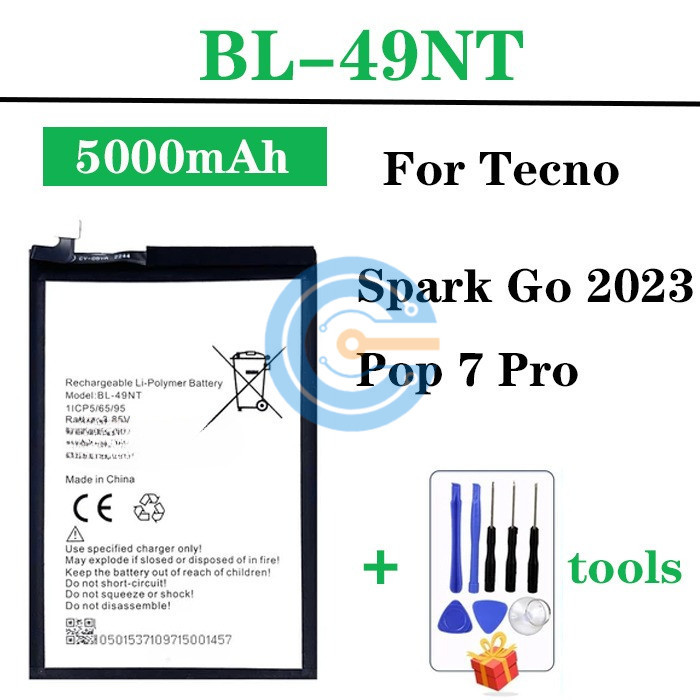 Battery FOR TECNO Spark Go 2023 Pop 7 Pro BL-49NT Battery 5000mah ...