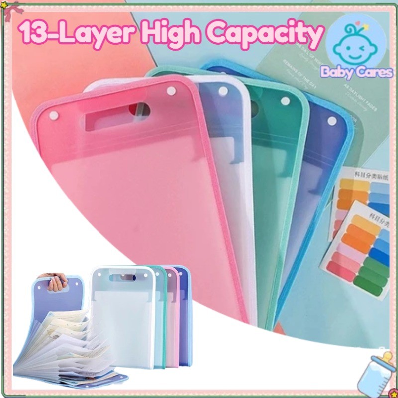 13-Layer High Capacity Long File Organizer Expanding File Folder ...