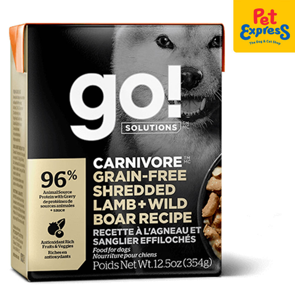 Go! Solutions Carnivore Grain-Free Shredded Lamb and Wild Boar Wet Dog ...