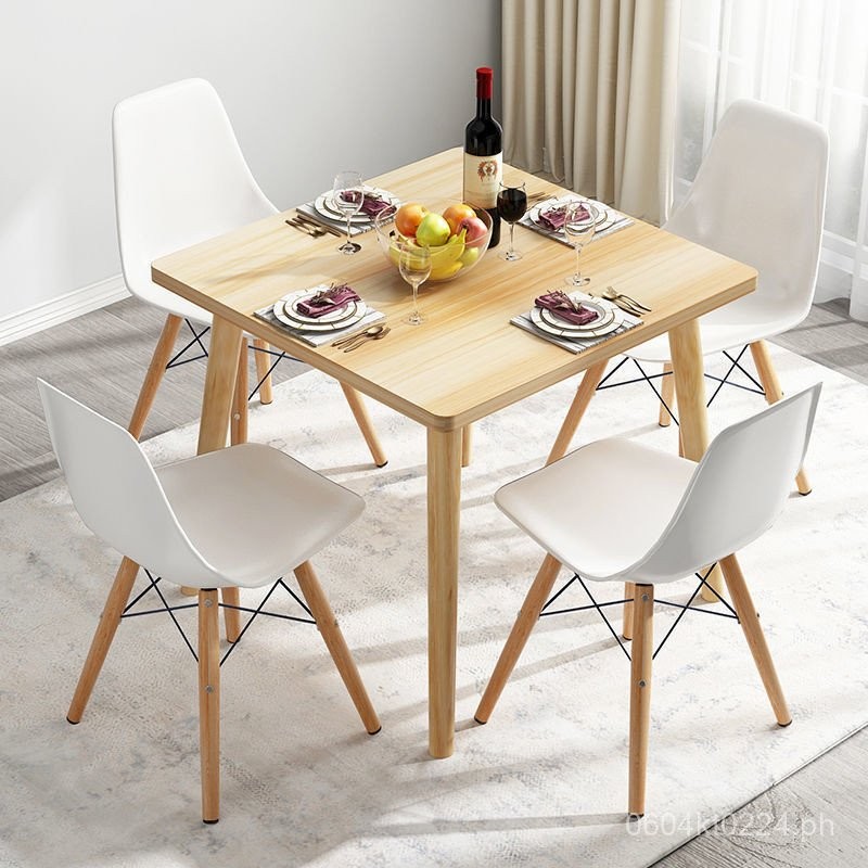 Small Apartment Dining Table Modern Simple Solid Wood Legs Home ...