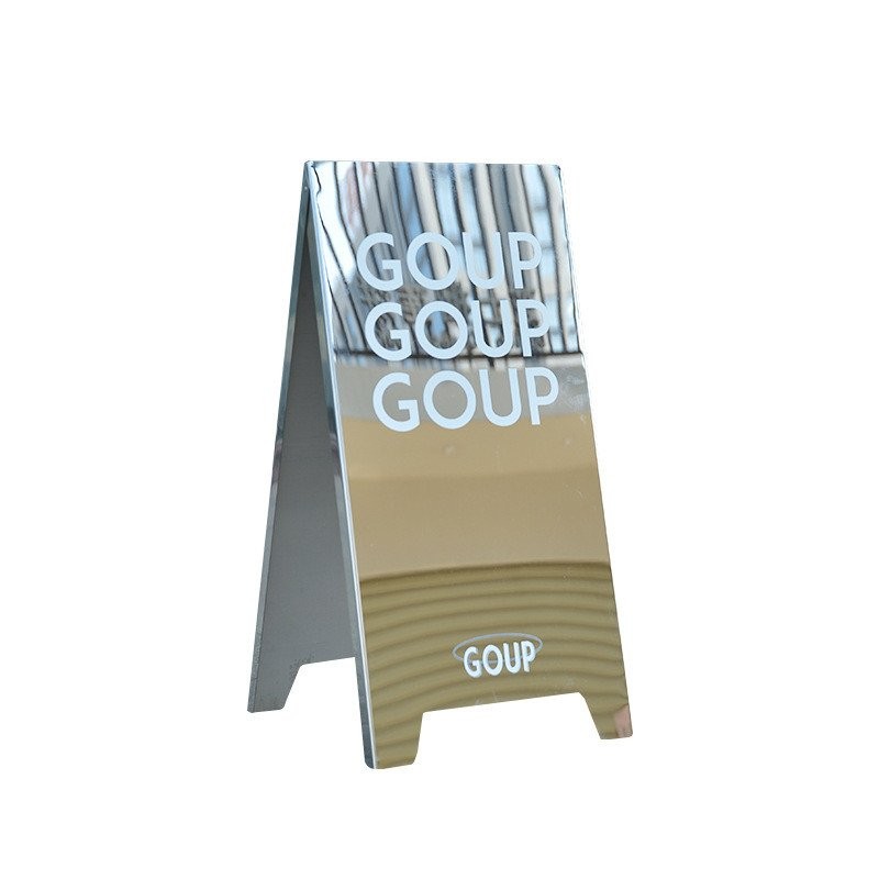 Mirror Storefront Sign Floor Stainless Steel Display Stand Signboard ...