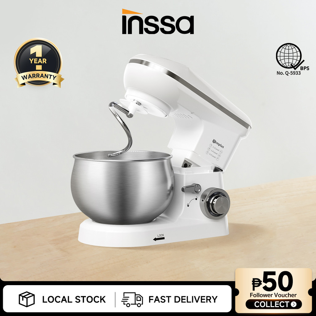 INSSA X Simplus 5L Stand Mixer Classic Mixer With Stainless Steel Work ...