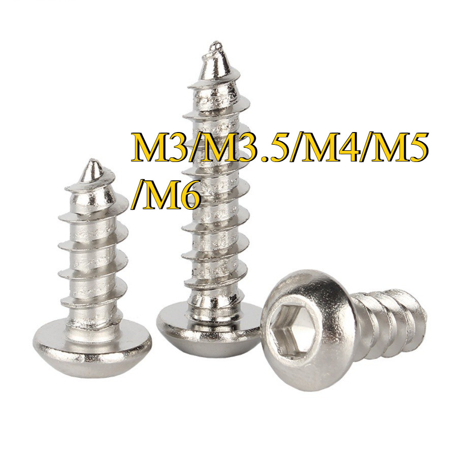 Nickel-Plated Wood Screw Allen head self-tapping screw， CSK hex screw ...