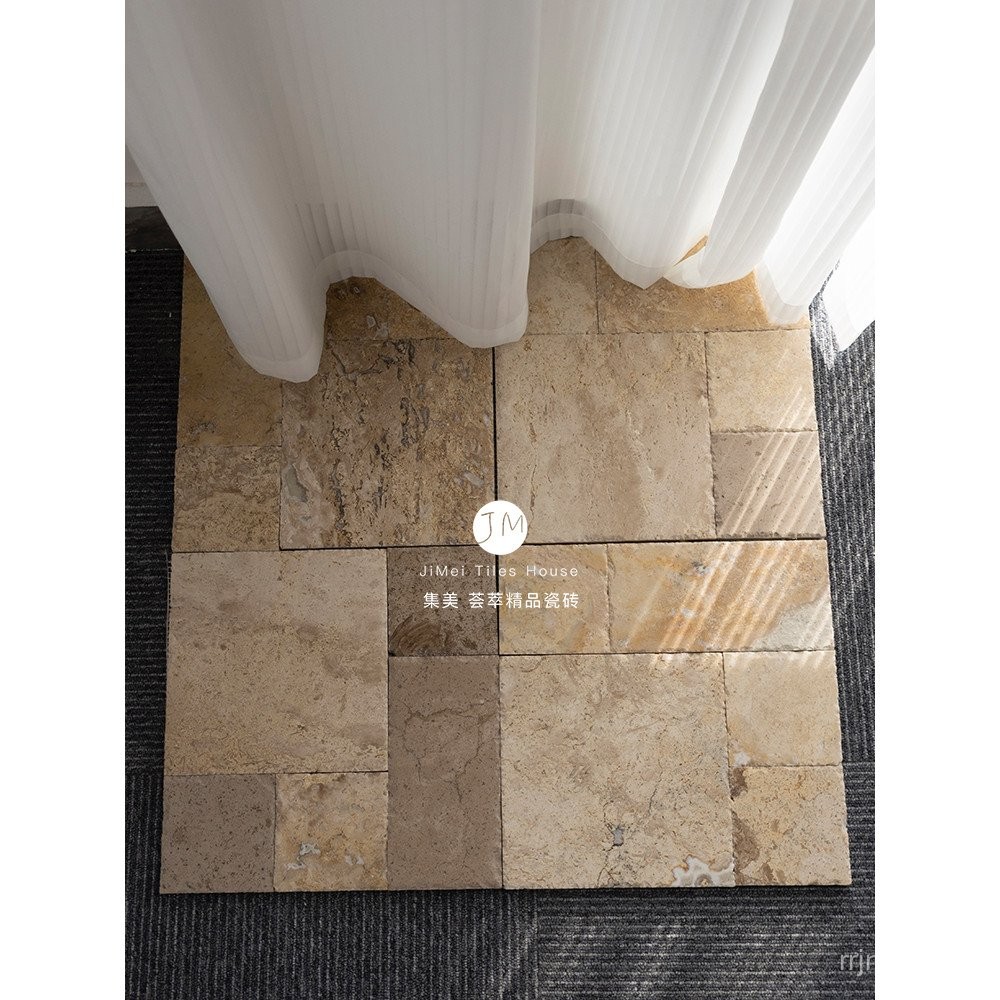 Natural Lime Stone Mosaic Vintage Wabi-Sabi Style for Homestay Living ...