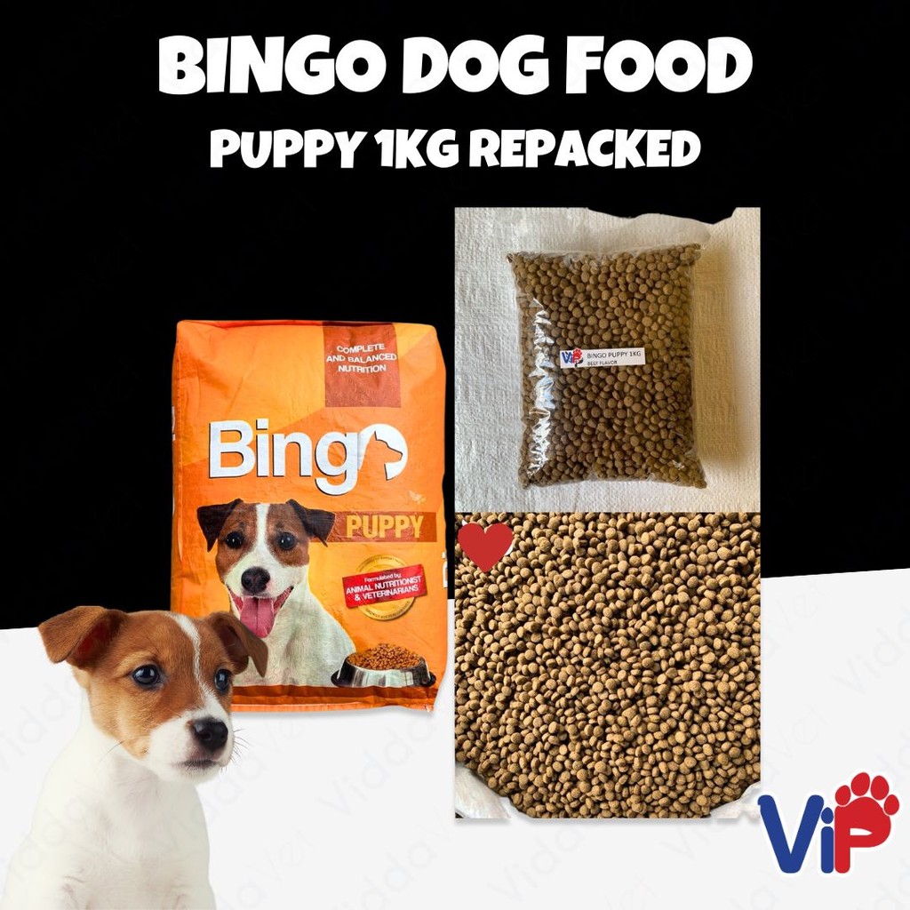 1kg Bingo Puppy Dog food 1kg Nutritious Kibble for All Breeds | Shopee ...