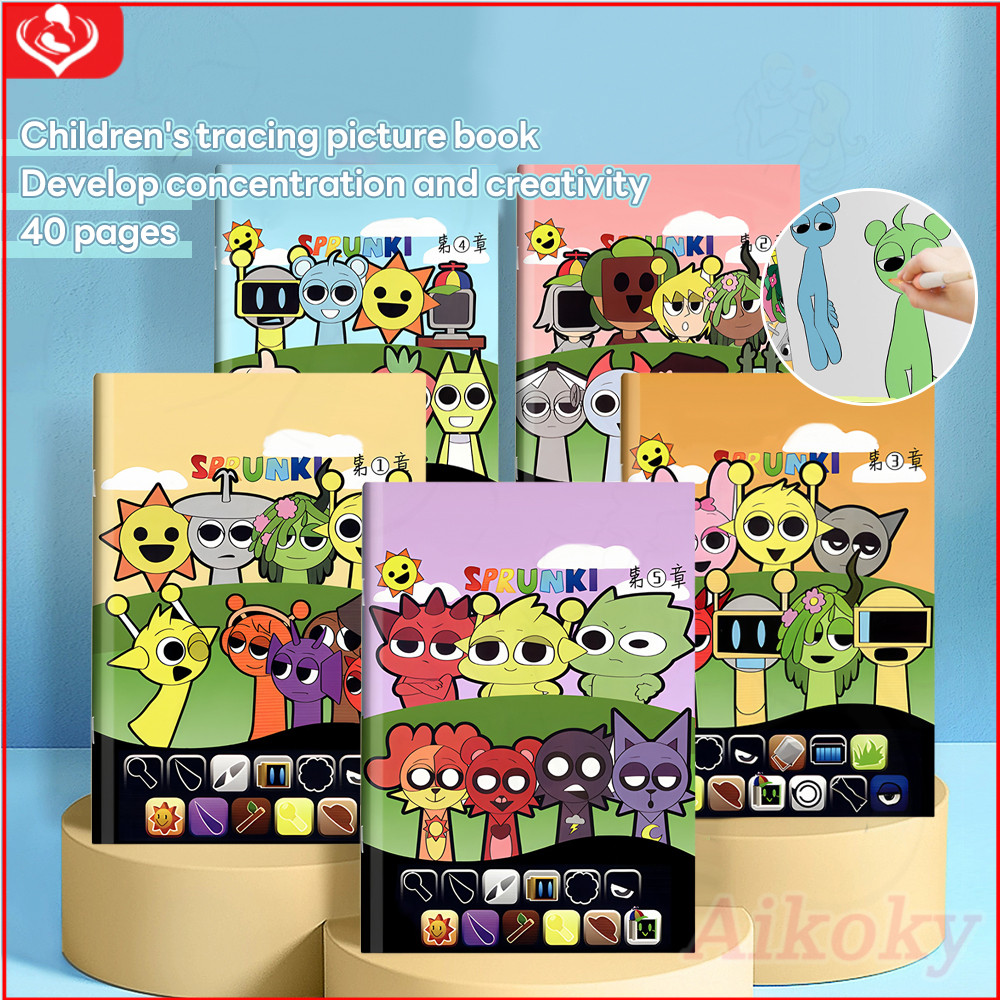 Aikoky Sprunki Coloring Book For Kids Sprunki Drawing Stencils Set ...