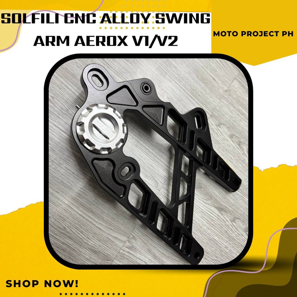 SOLFILI CNC ALLOY SWING ARM AEROX 155 V1&V2 Black | Shopee Philippines