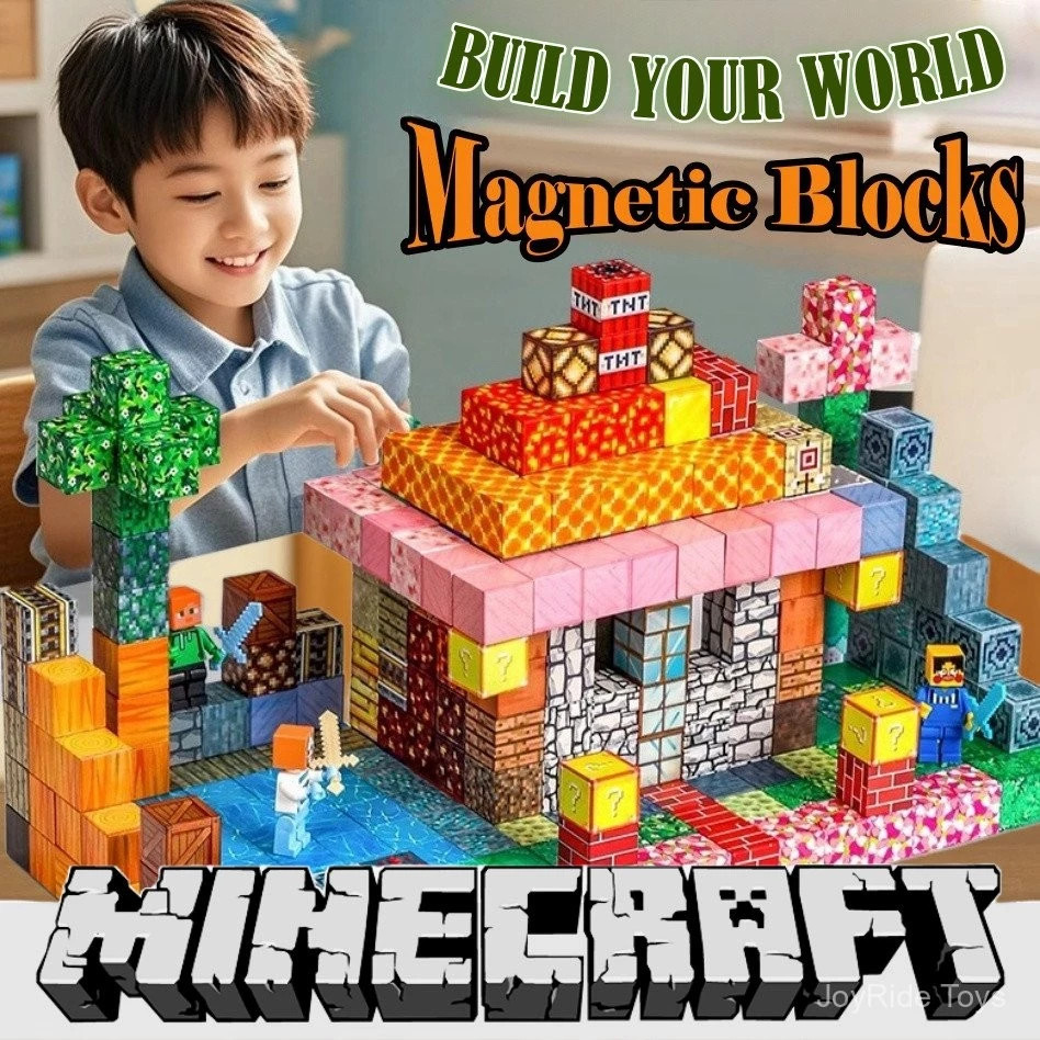50pcs For Minecraft Magnetic Blocks Kids Educational Toy Creative Set ...