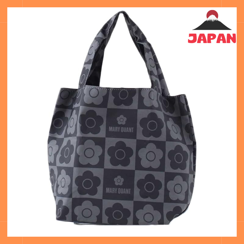 MARY QUANT Compact Washable Eco Bag - Black Floral Design for Women ...