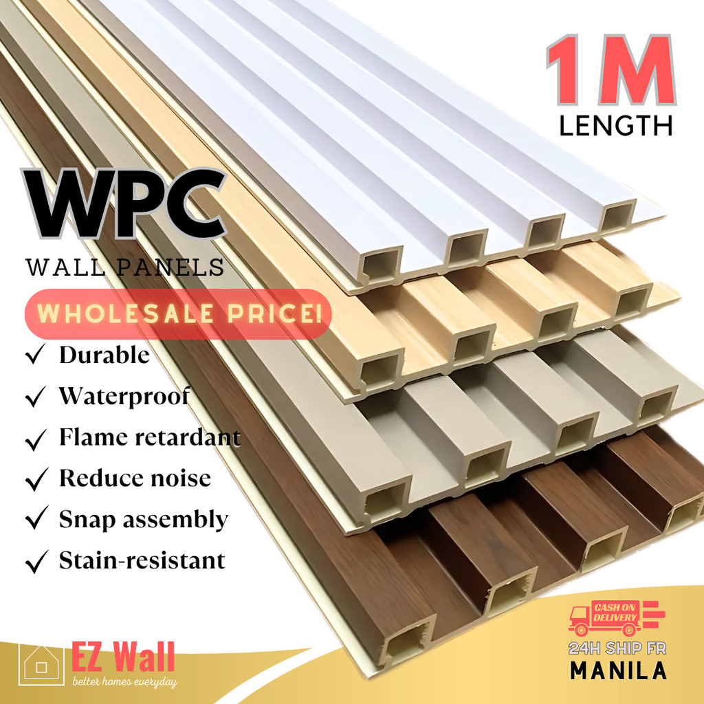 20 PCS Wood Panel Board WPC Fluted Wall Sticker TV Background Decor ...