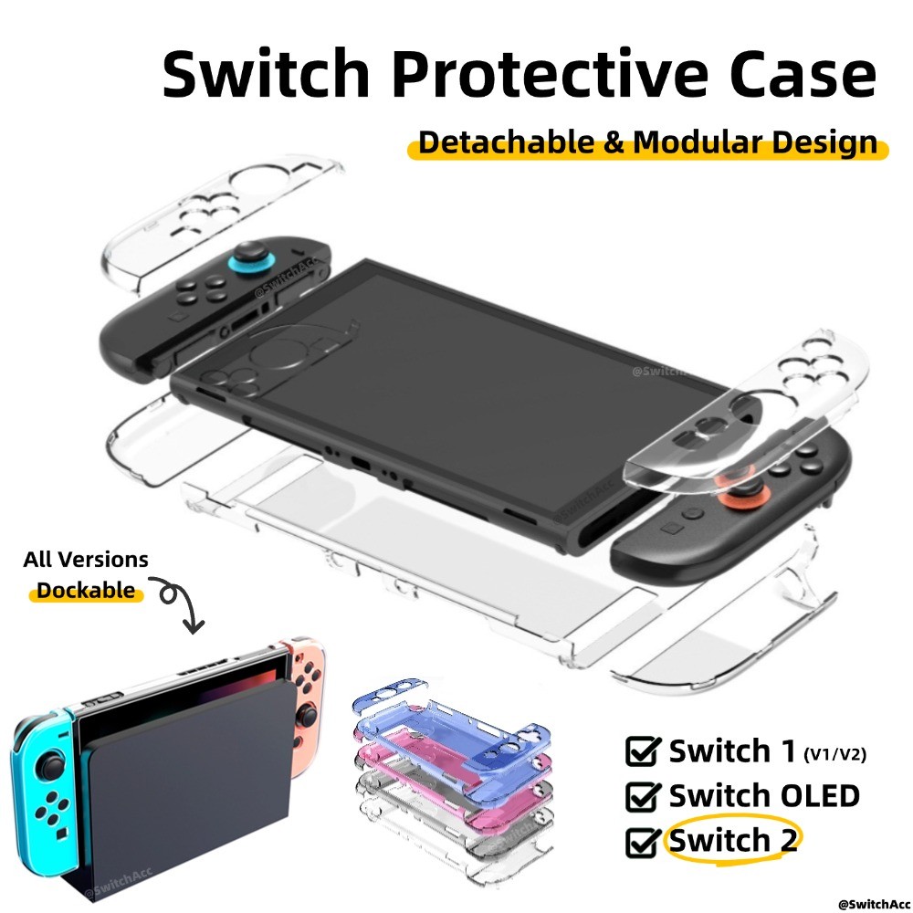 Dockable Switch Case Transparent for Nintendo Switch 1/ 2/ OLED [Local ...