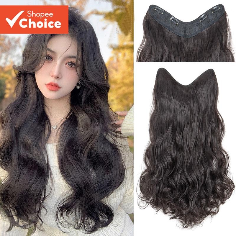 40cm/50cm/60cm V-Shaped Synthetic Wig - Wavy/Straight Hair Extensions ...