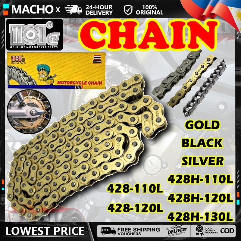 1101@CHAIN for Motorcycle 428/428H 110L/120L/130L/132L BLACK/GOLD ...