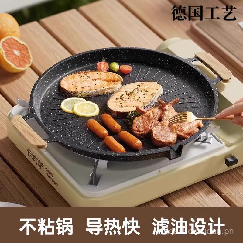 German Outdoor Cassette Stove Grill Pan BBQ Pan Teppanyaki Pan Korean ...