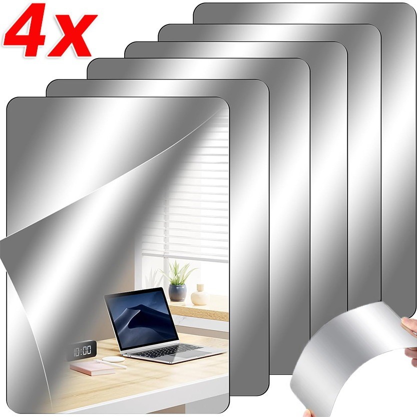 Self Adhesive Acrylic Mirror Stickers / HD Removable Mirror Wall ...