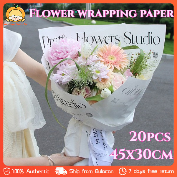 20pc Printed Thickened Waterproof Wrapping Paper Flower Boquet Wrapper ...