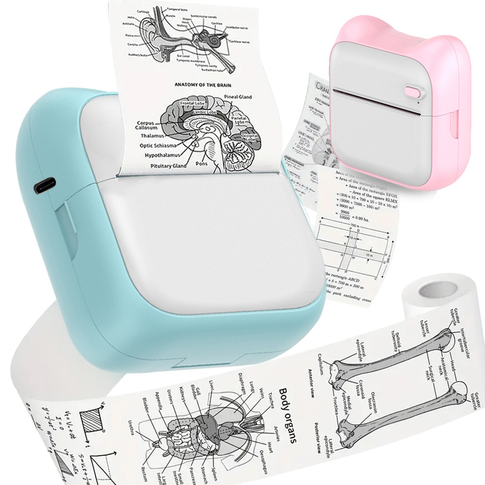 Mini Printer, Portable Thermal Printer Efficiently and Quickly, Inkless ...