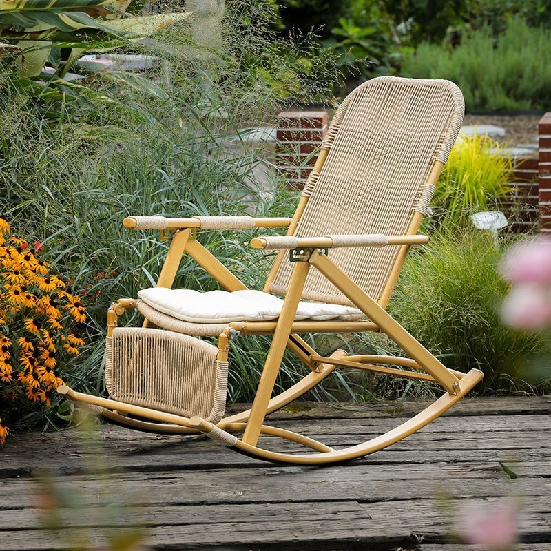 Rocking Chair Lunch Break Balcony Outdoor Courtyard Rattan Chair Lazy ...