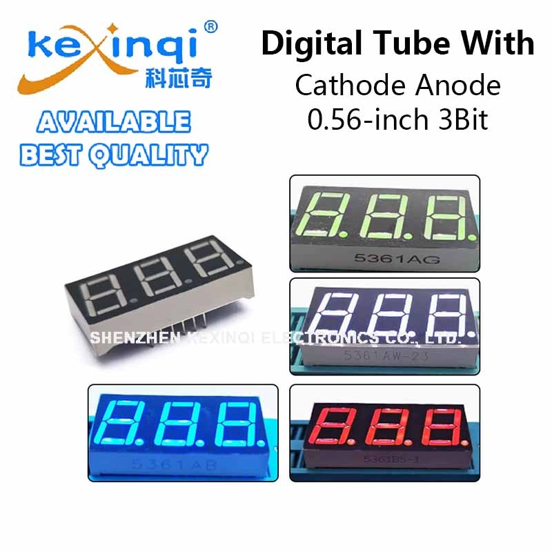 (1pcs) 0.56inch LED Display 7 Segment 3-Bit Digit Tube Common Cathode ...