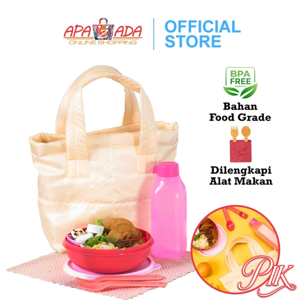 Lunch Box miki Set Of 4 Pcs Bag with Lunch Box and Free Spoon and Fork ...