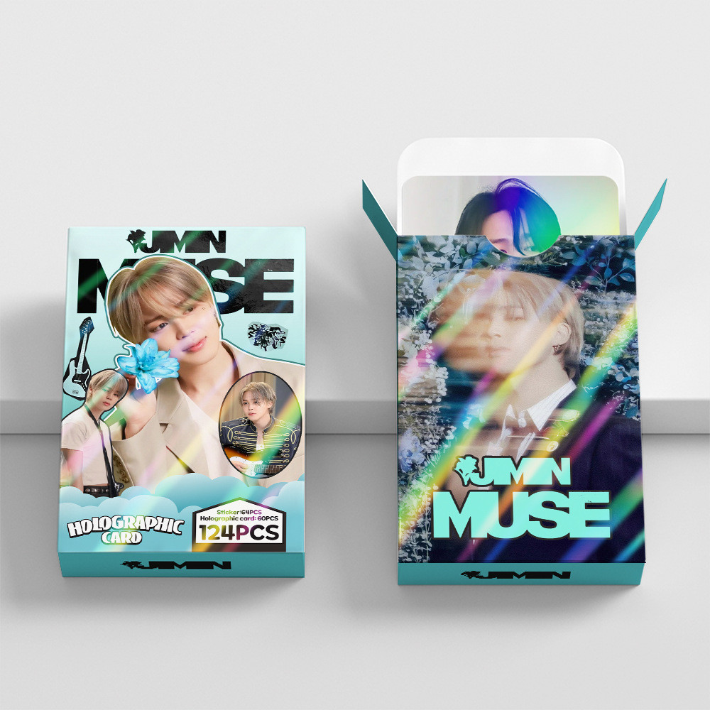 124pcs JIMIN MUSE Proof Yet To Come Laser Lomo Card The Planet Stickers ...