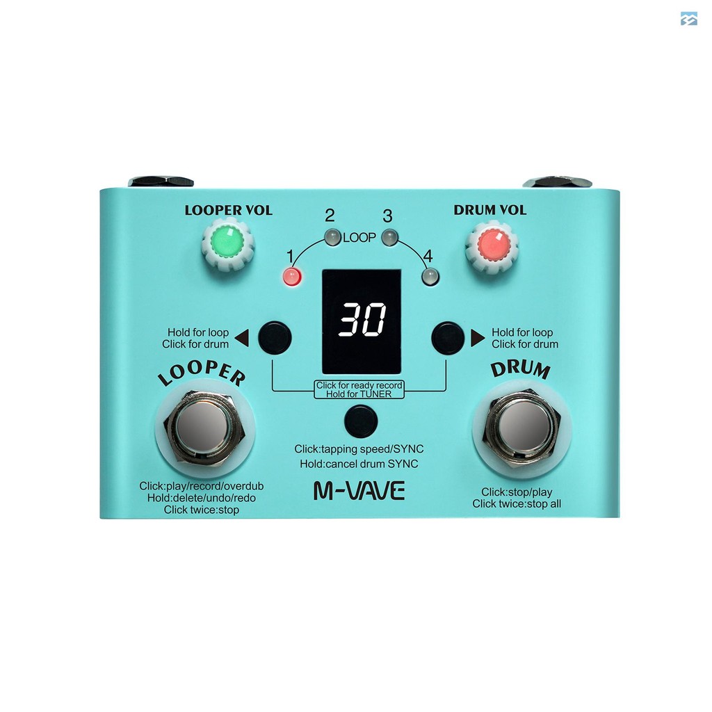 (PH HOT)M-VAVE LOST TEMPO Effect Pedal Drum & Looper Effector Mini 2-in ...