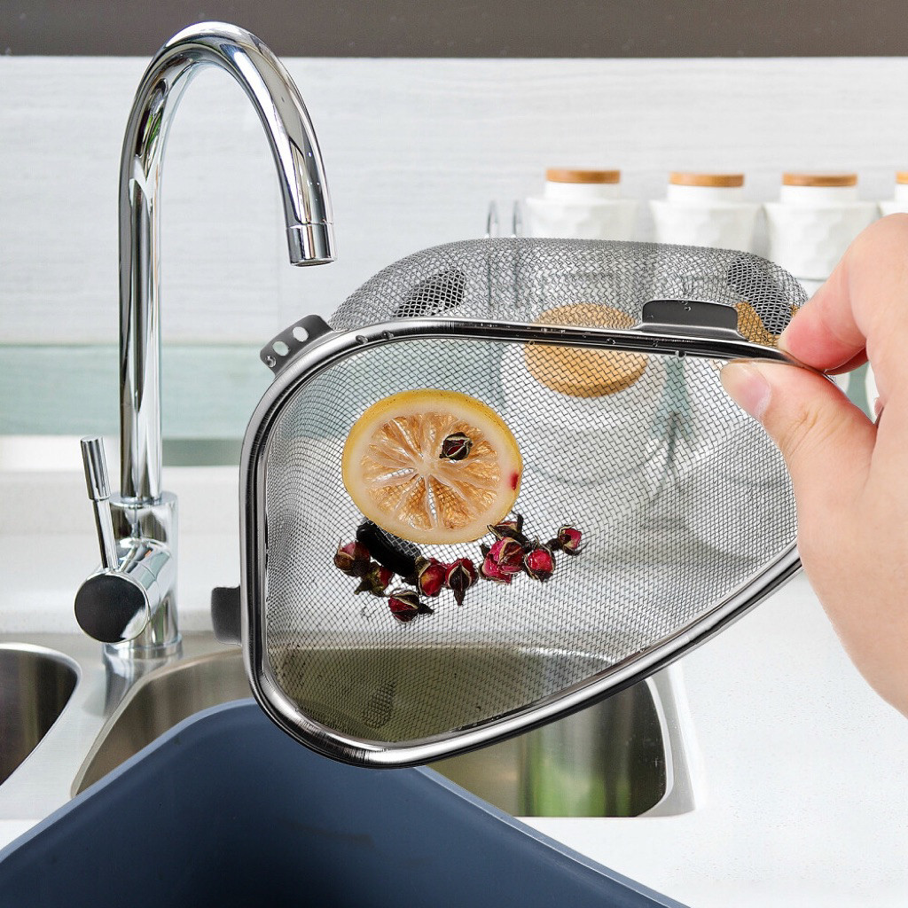 Triangular Kitchen Sink Strainer Stainless Steel Drain Garbage Basket ...