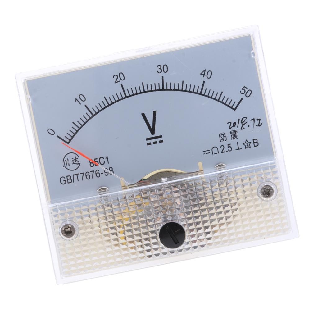Rectangle Measuring Analog Panel Voltmeter Gauge 85C1 DC 0-50 Volt ...