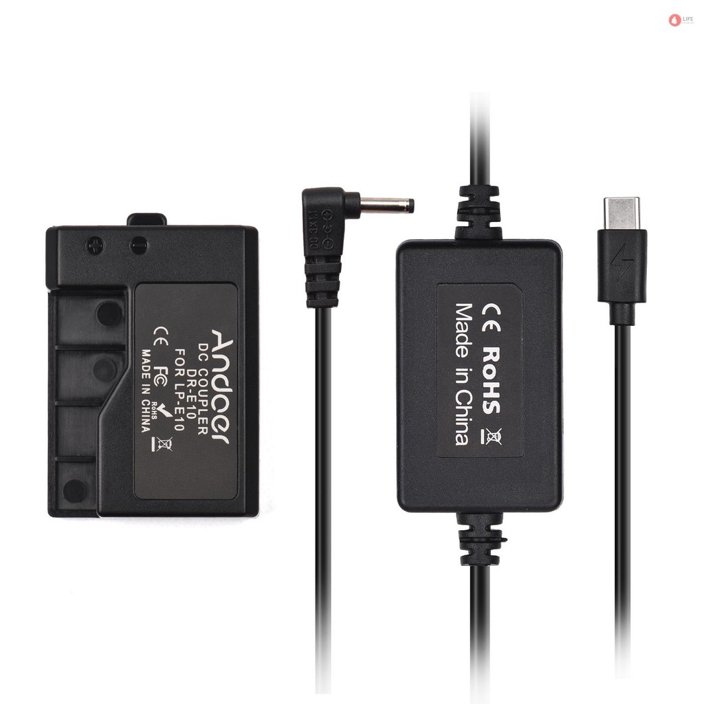 [2025 NEW] Andoer PD USB Type-C Cable to DR-E10 Dummy Battery DC ...