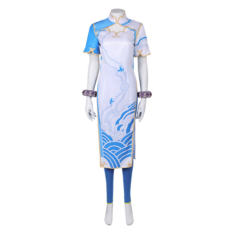Street Fighter Game Chun Li Women Blue Combat Suit Party Carnival ...