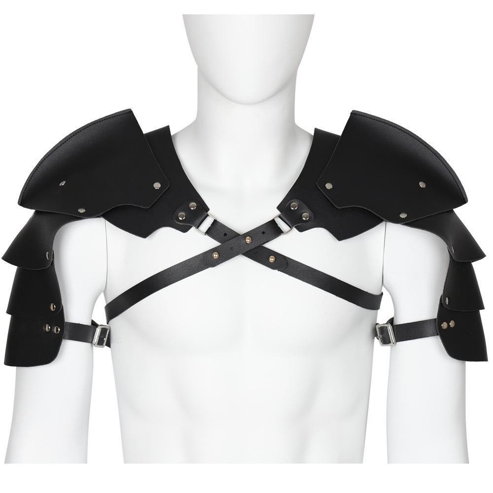 Cloak Shoulder Cape PU Battle Leather Armor Chest Strap New Belt Knight ...