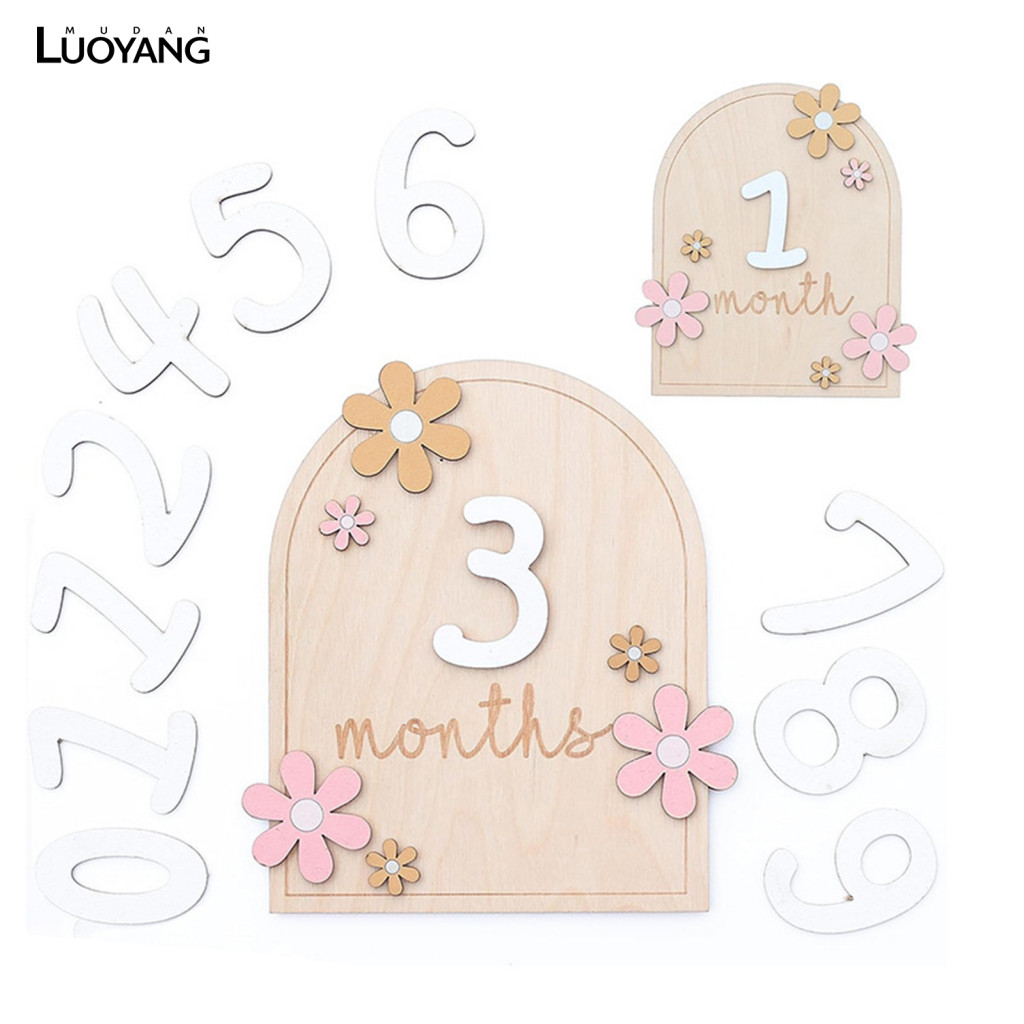 Baby Monthly Milestone Cards Baby Memory Book Alternative Wooden Baby ...