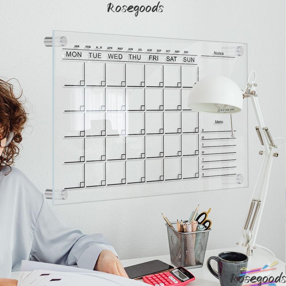 ROSE Monthly Calendar, Wall Mounted Rewritable Whiteboard, High-quality ...