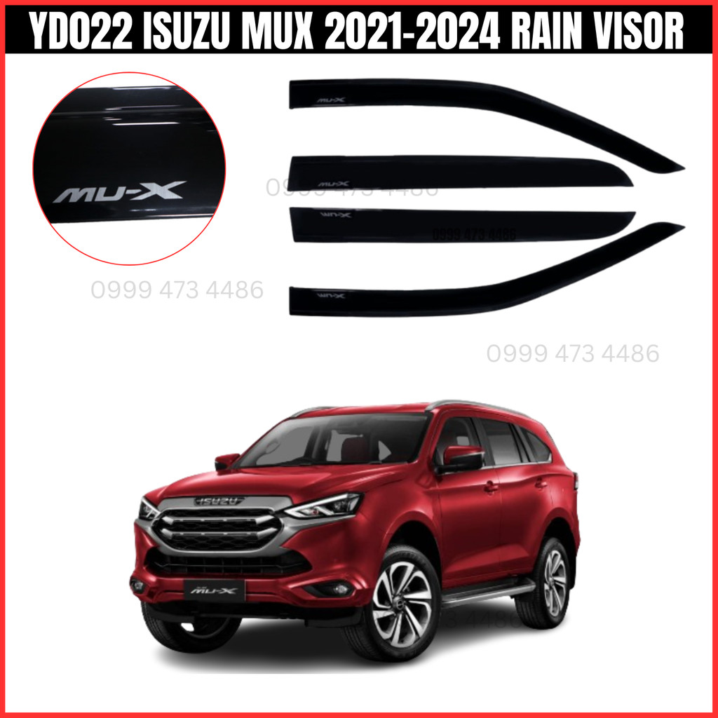 YD022 ISUZU MUX 2021-2024 RAIN VISOR - Gloss Black - Thailand Made Rain ...