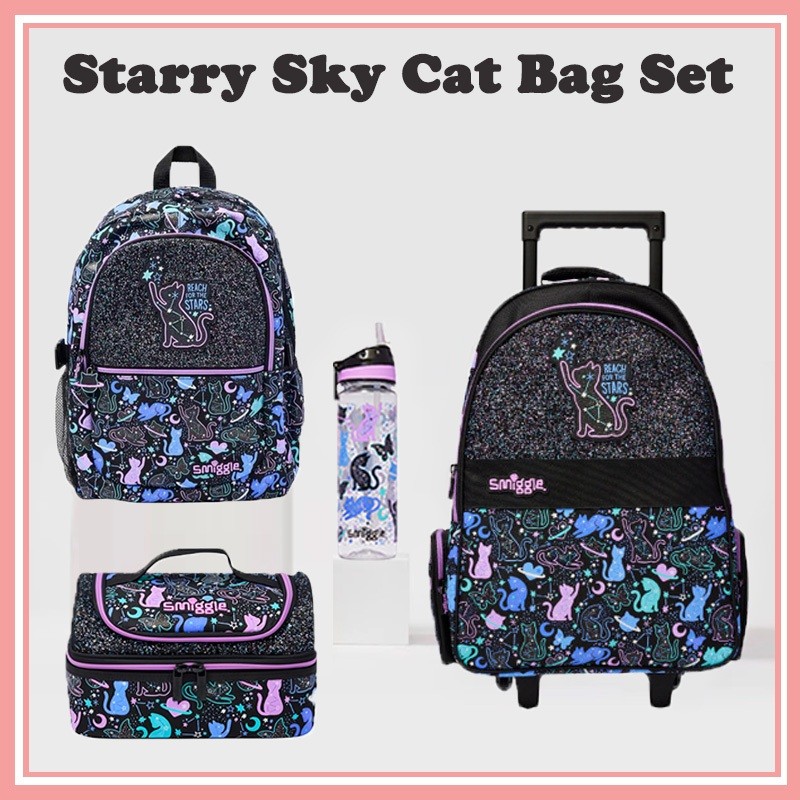 [Local+COD] Smiggle Classic Backpack Starry Sky Cat school bag for kids ...