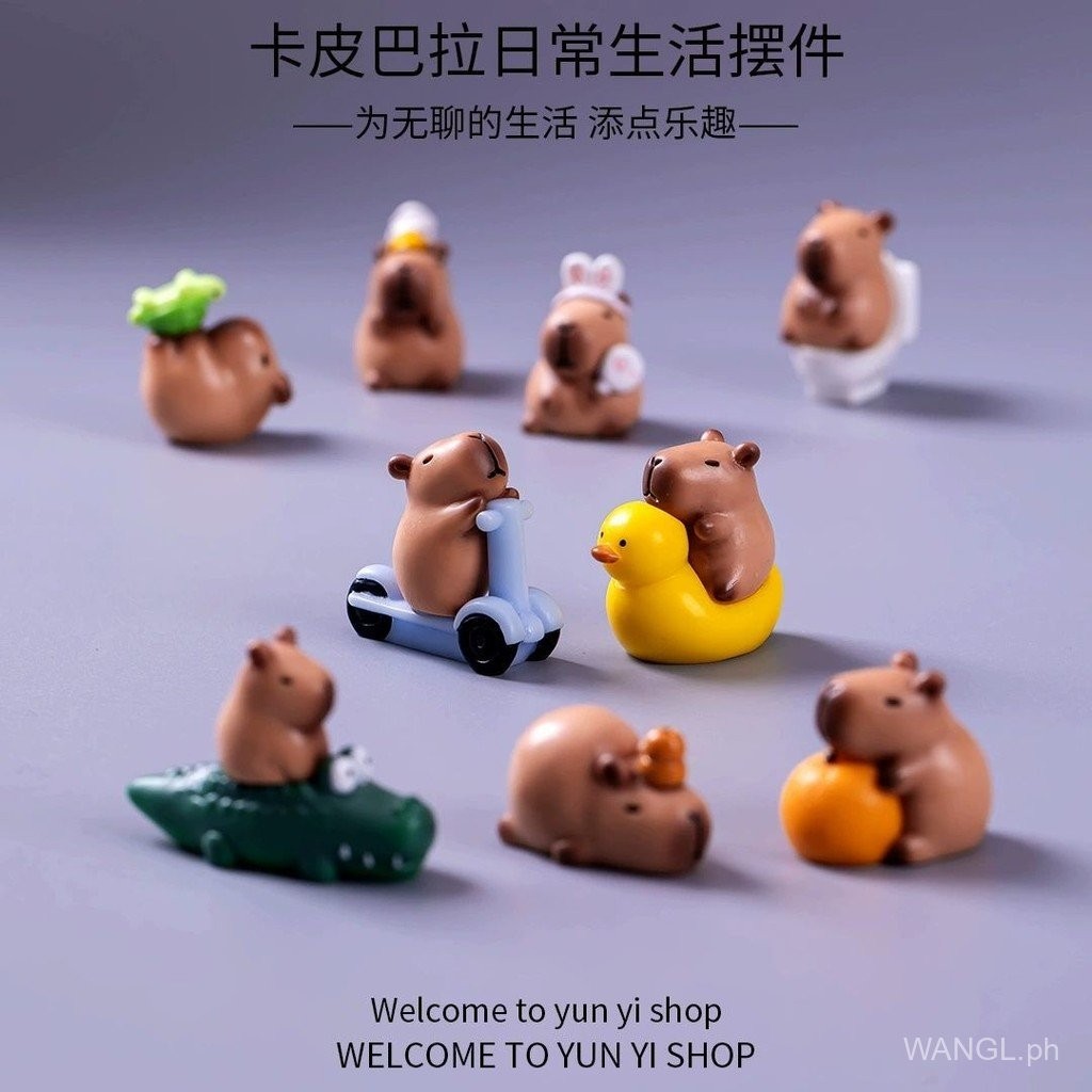 Cute Capabala Capybara Hand-Made Model Resin Crafts Gardening Moss ...