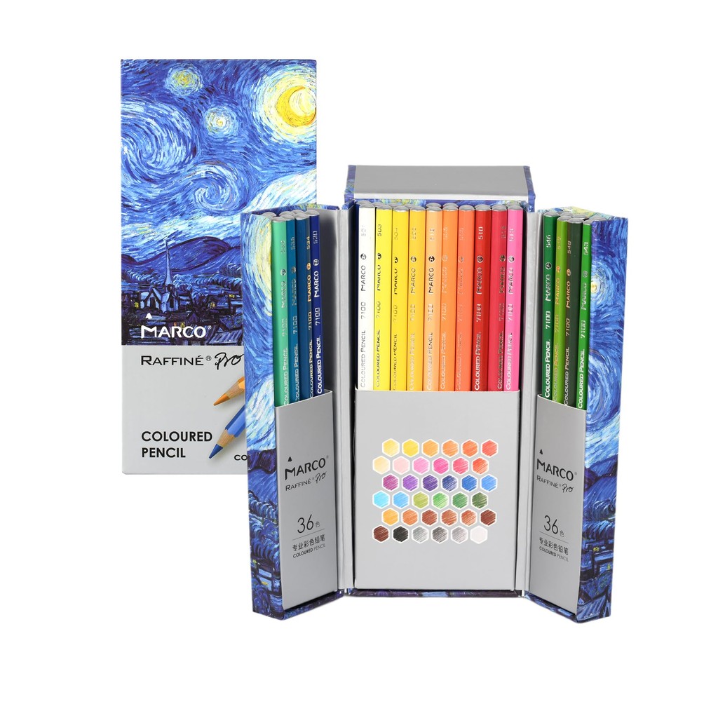 Marco Professional Colored Pencils Set - 100 Colors for Adults, -Based ...