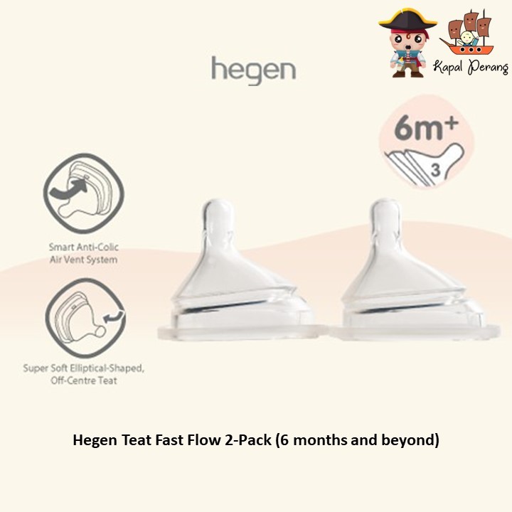 Hegen Teat Fast Flow 6m+ (2 pack) | Shopee Philippines