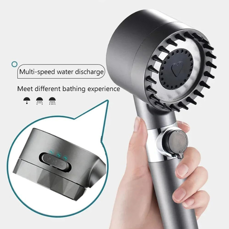 6-In-1 Multifunctional High Pressure Shower Head With Massage Jets ...