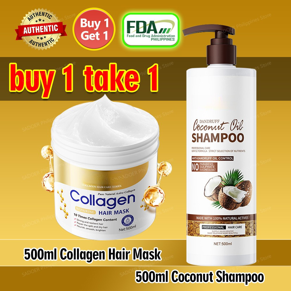 Hair Treatment Set with Collagen & Coconut Oil | Nourishing Shampoo ...