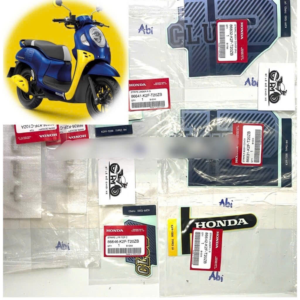 Scoopy 2021 Club 12 stamp set (blue) - genuine honda Thai product ...