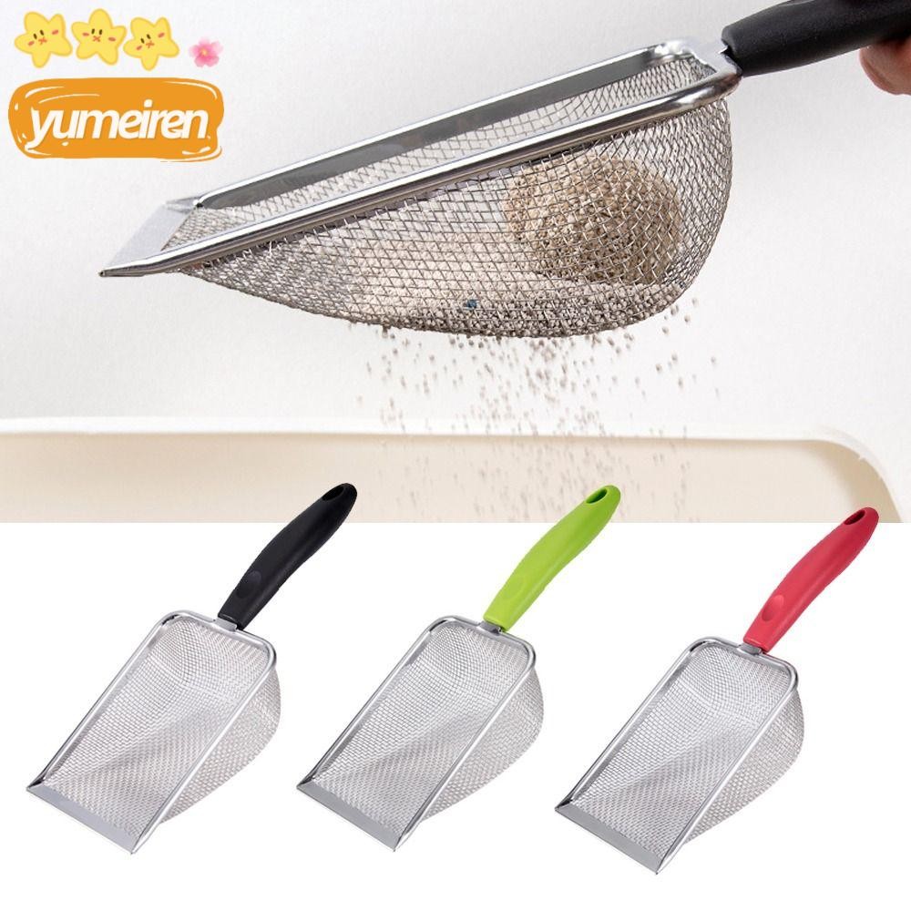 YUMEIREN Cat Litter Scoop, Rust-Resistant Stainless Steel Fine Hole Cat ...