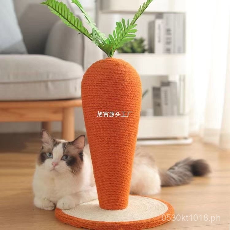 Cylindrical Sisal Pet Scratching Post Cat Scratching Board Carrot Cat ...