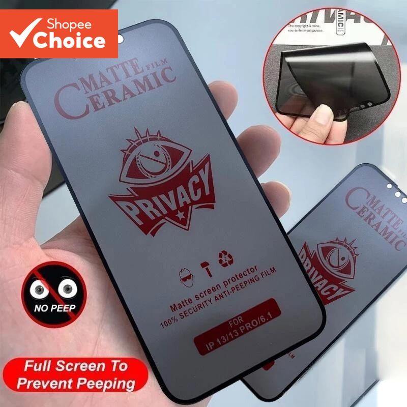 1-2Pcs Matte Privacy Ceramic Screen Protector for iPhone 11/XR 13 12 14 ...