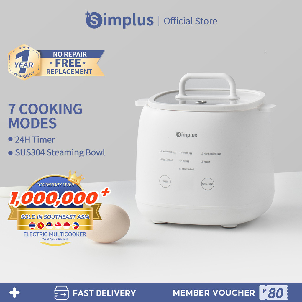 Simplus Egg Cooker Multifunctional Egg Cooker 7 Modes 24h Timer Touch ...